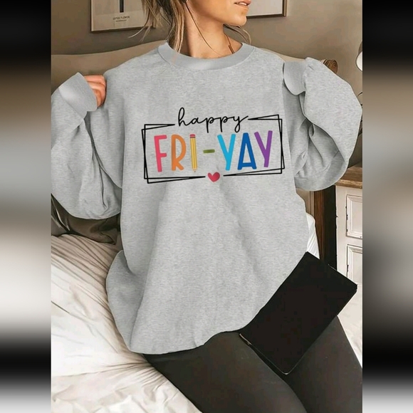 SHEIN | Tops | Nwot Lune Womens Plus Size Happy Friyay Round Neck ...